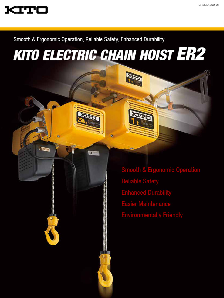 KITO ER2 Electric Chain Hoist Overview | PDF | Power Inverter | Brake