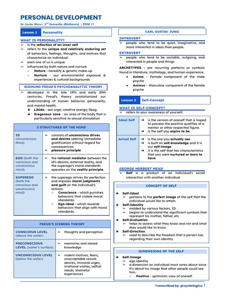 Perdev 2nd Sem (Midterms) | PDF | Psychological Concepts | Behavioural Sciences