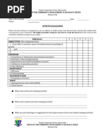 Pre and Post-Evaluation Form | PDF | Applied Psychology | Behavior Modification