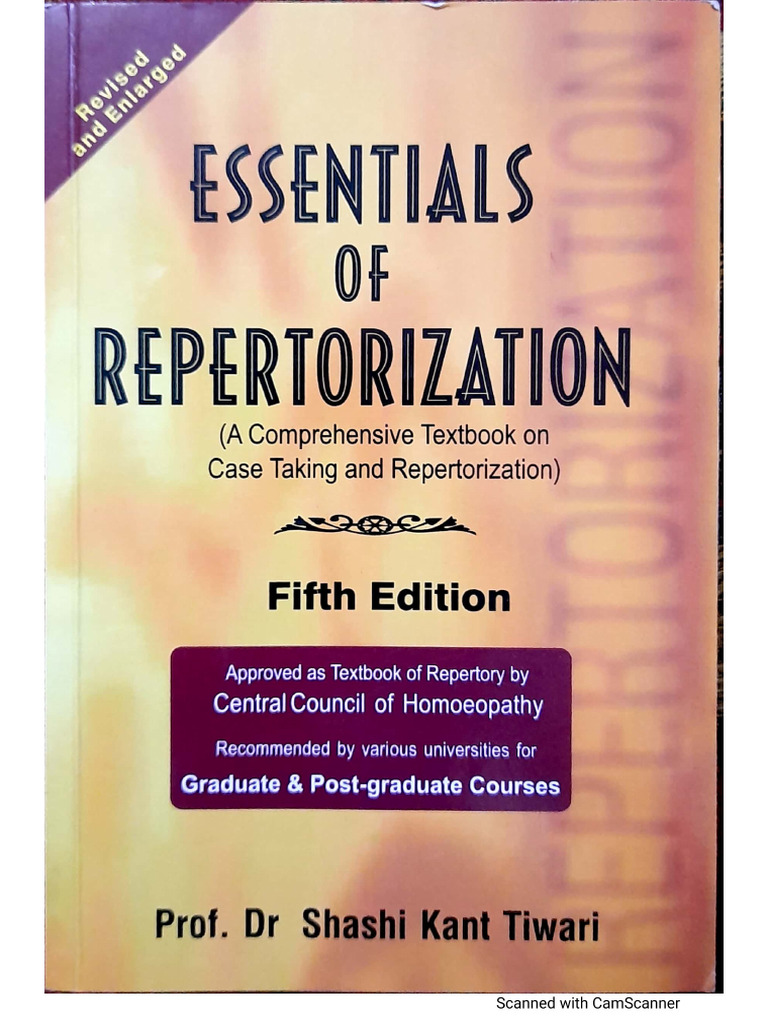 Essential of Repertorization - by Shashi Kant Tiwari | PDF