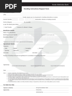 Si Mandate Form | PDF | Cheque | Banks