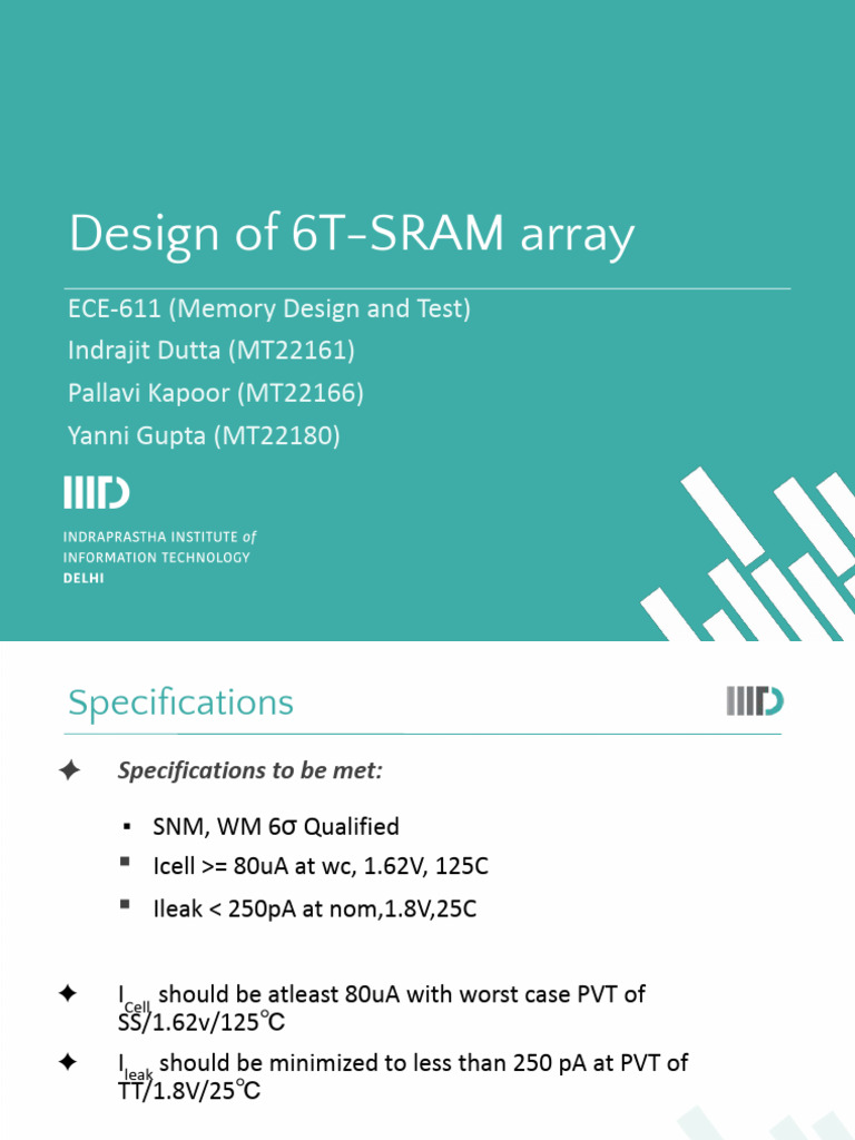 Optimizing 6T-SRAM Cell Design | PDF