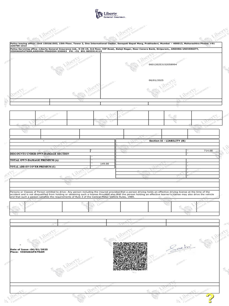 Policy_Schedule | PDF | Insurance | Deductible