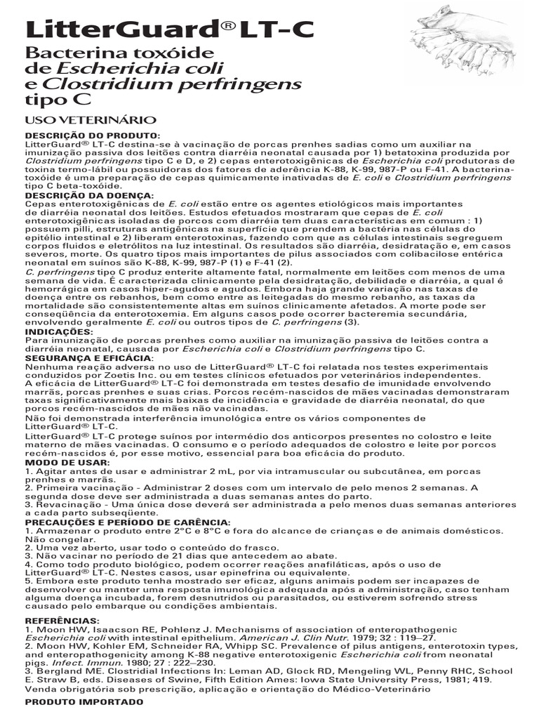 Zoetis Suinos Litterguard Bula | PDF | Escherichia Coli | Diarreia