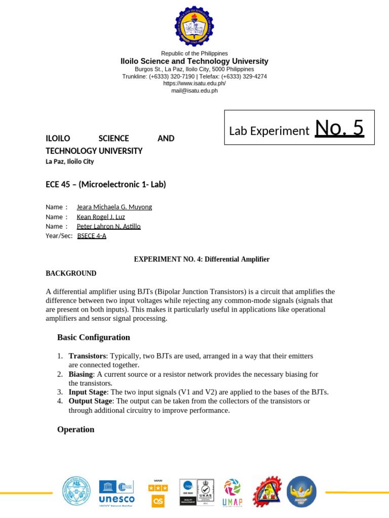 Laboratory-Activity - 5 With Sim and Discussion | PDF | Amplifier ...