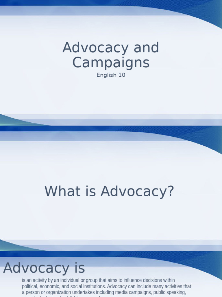 Advocacy and Campaigns | PDF | Advocacy | Public Sphere