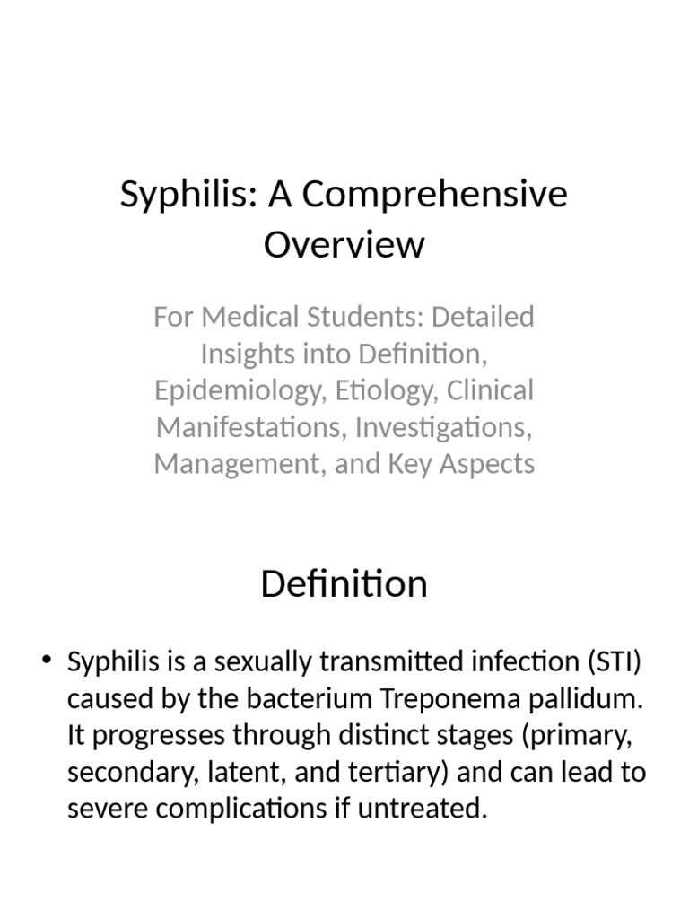 5. Syphilis | PDF | Diseases And Disorders | Gynaecologic Disorders