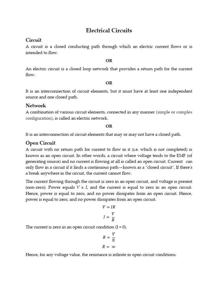 Basic Terms And Theorems Pdf Electrical Network Series And Parallel Circuits