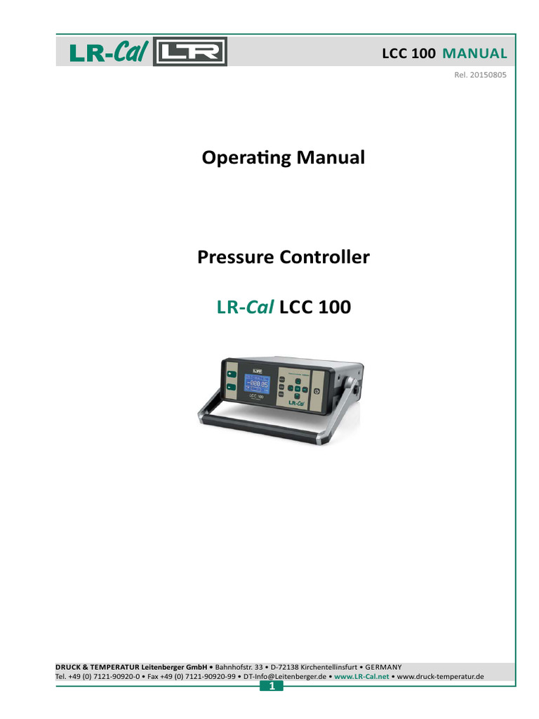 LCC 100 | PDF | Pascal (Unit) | Pressure Measurement