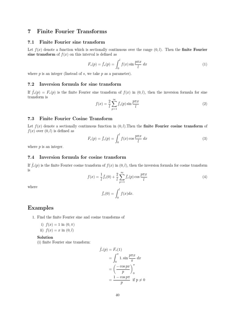 Finite Fourier Transform | PDF | Mathematical Analysis | Algebra