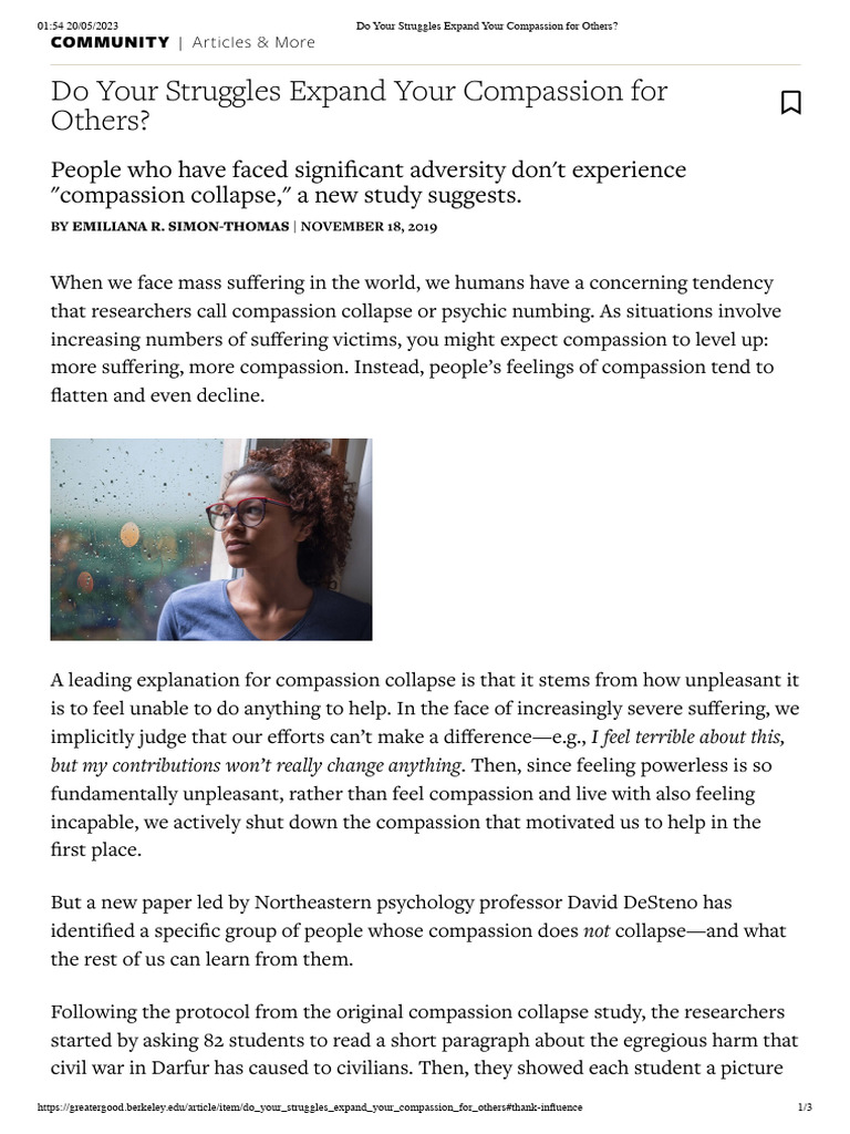 Compassion Growth Through Adversity | PDF | Compassion | Psychological ...