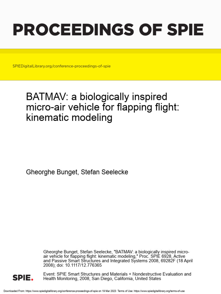 BATMAV: Kinematic Modeling of MAVs | PDF | Shoulder