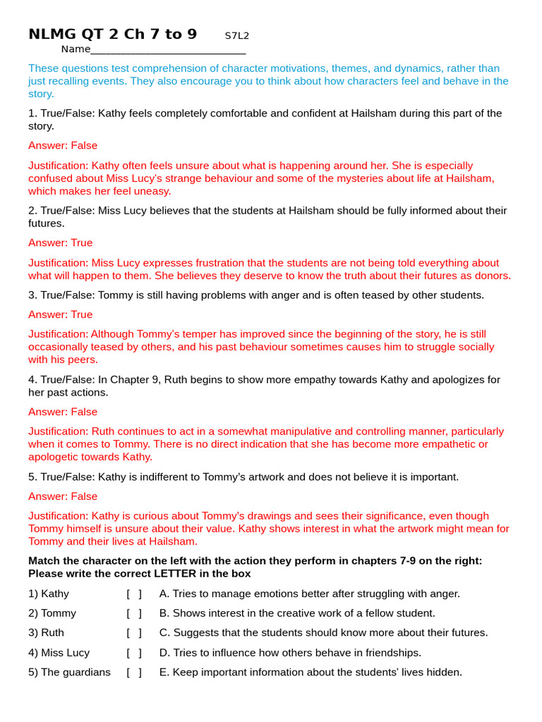 NLMG QT 2 CH 7 To 9: S7L2 Name | PDF | Social Psychology ...