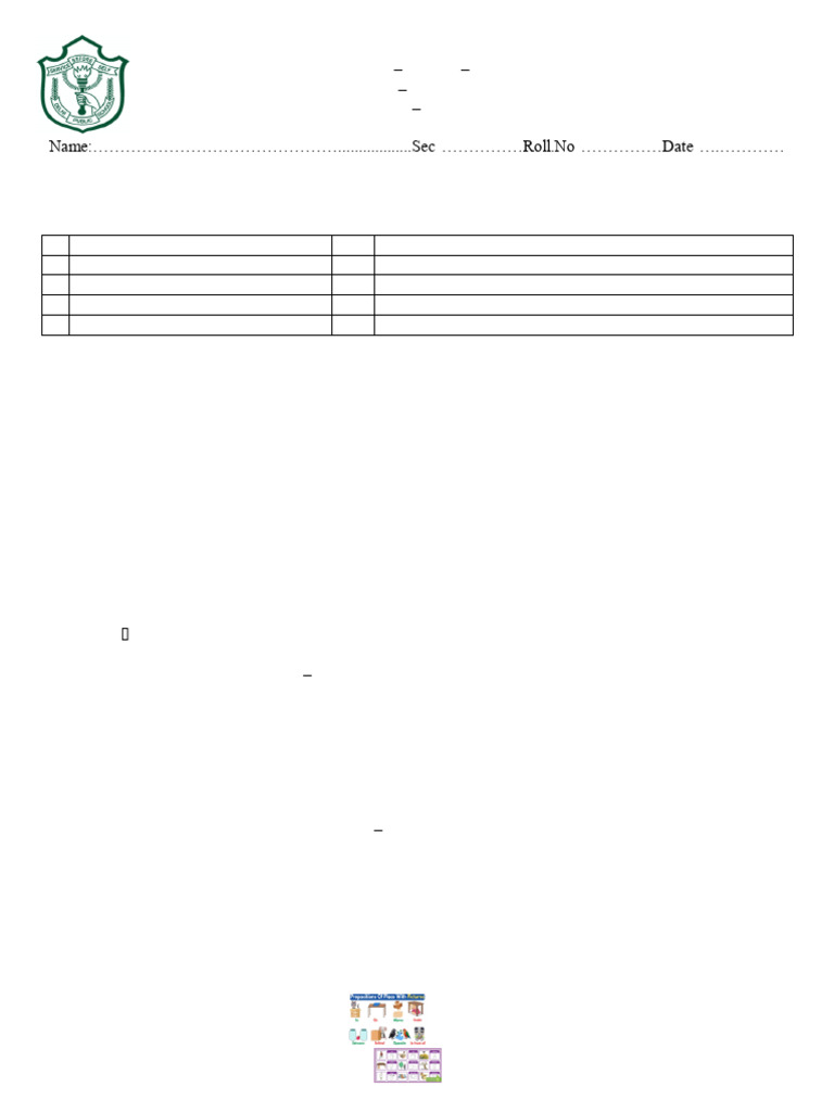 Class 3 English Worksheet December 2024-25 | PDF