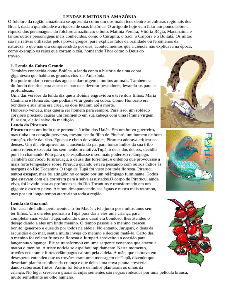 Mitos Amazônicos Fascinantes | PDF