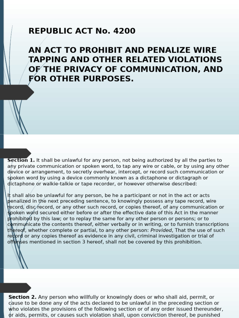 Prohibition of Wire Tapping Act | PDF | Crimes | Crime & Violence