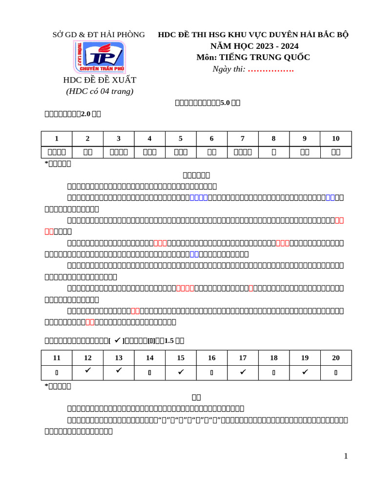 HDC - ĐỀ ĐỀ XUẤT DHBB 2024 - HẢI PHÒNG | PDF