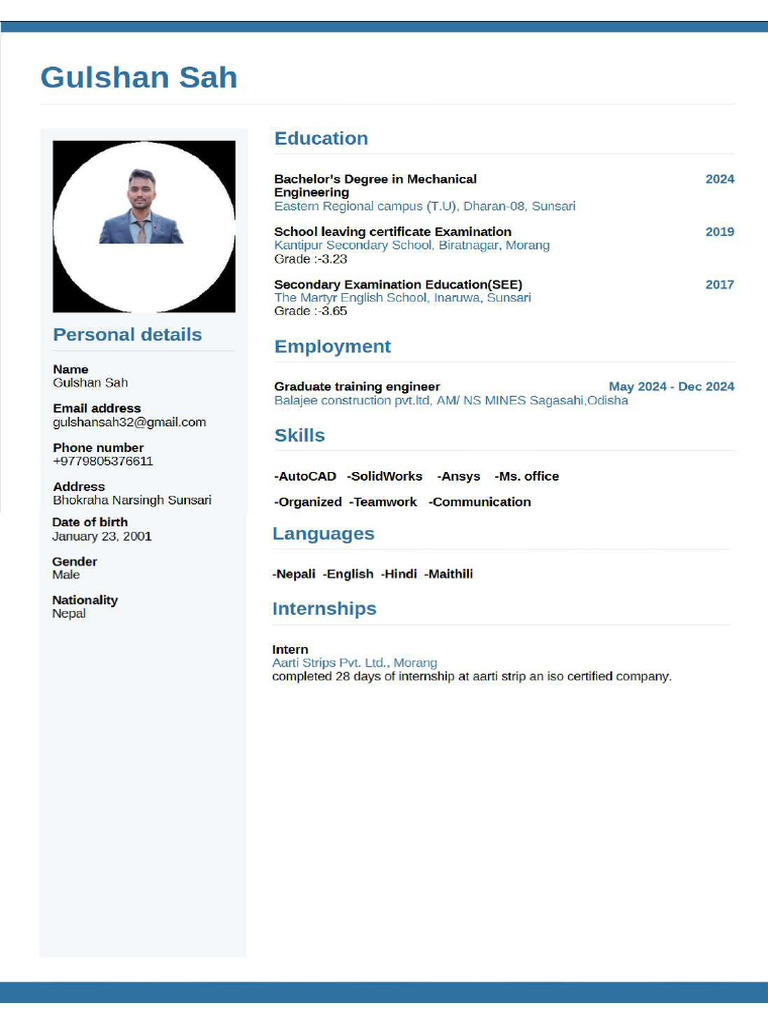 Gulshan Resume | PDF