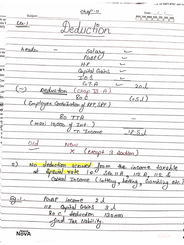 Deduction chapter | PDF