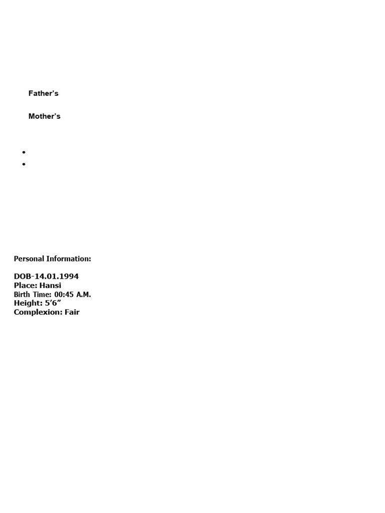 Ankit Bansal Bio Data | PDF