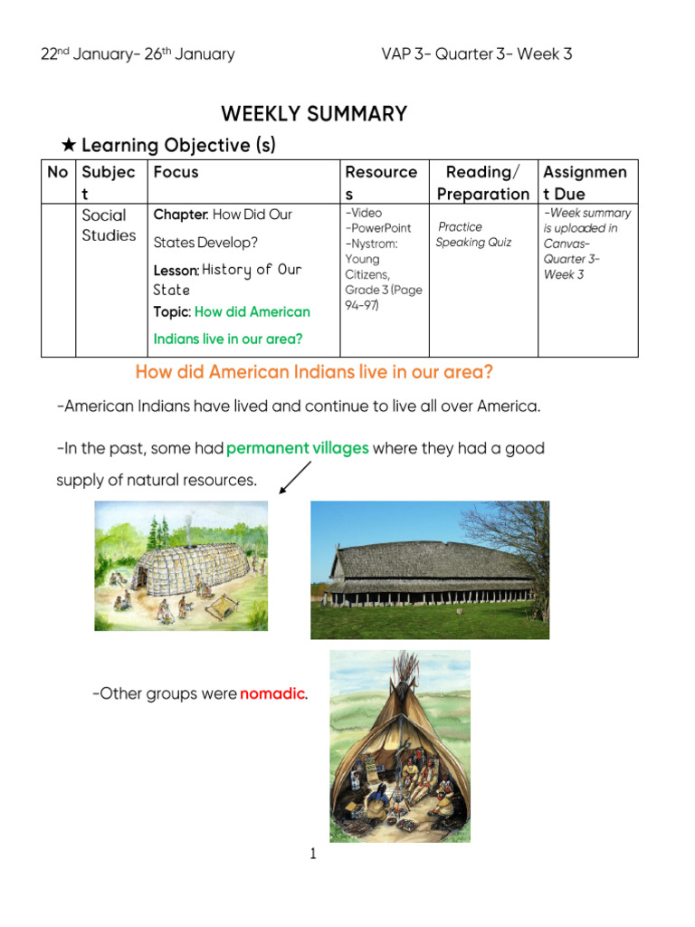 Social Studies 3 - Quarter 3 - Week 3 - Weekly Summary | PDF
