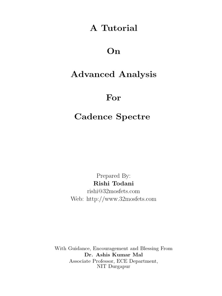 Advanced Cadence Spectre Analysis Guide | PDF | Distortion | Parameter ...