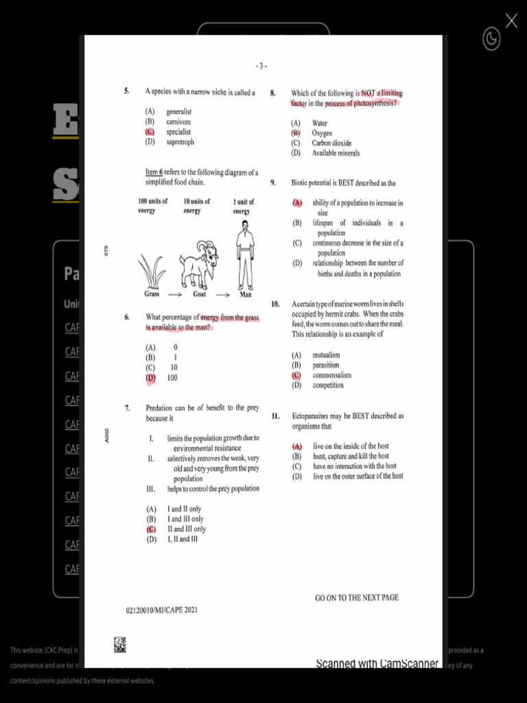 CAPE Environmental Sciences CXC Prep 4 | PDF
