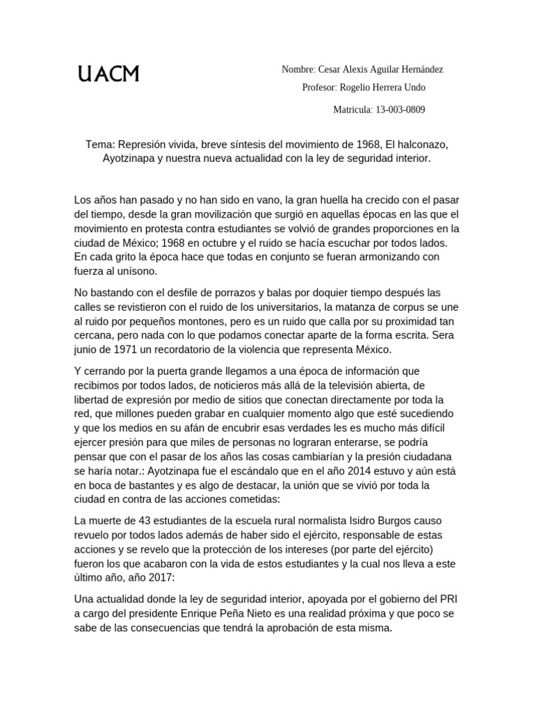 Ley de Seguridad Interior | PDF