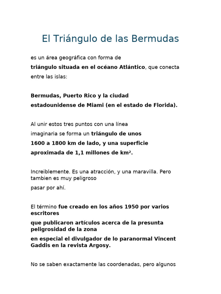 El Triángulo de Las Bermudas | PDF
