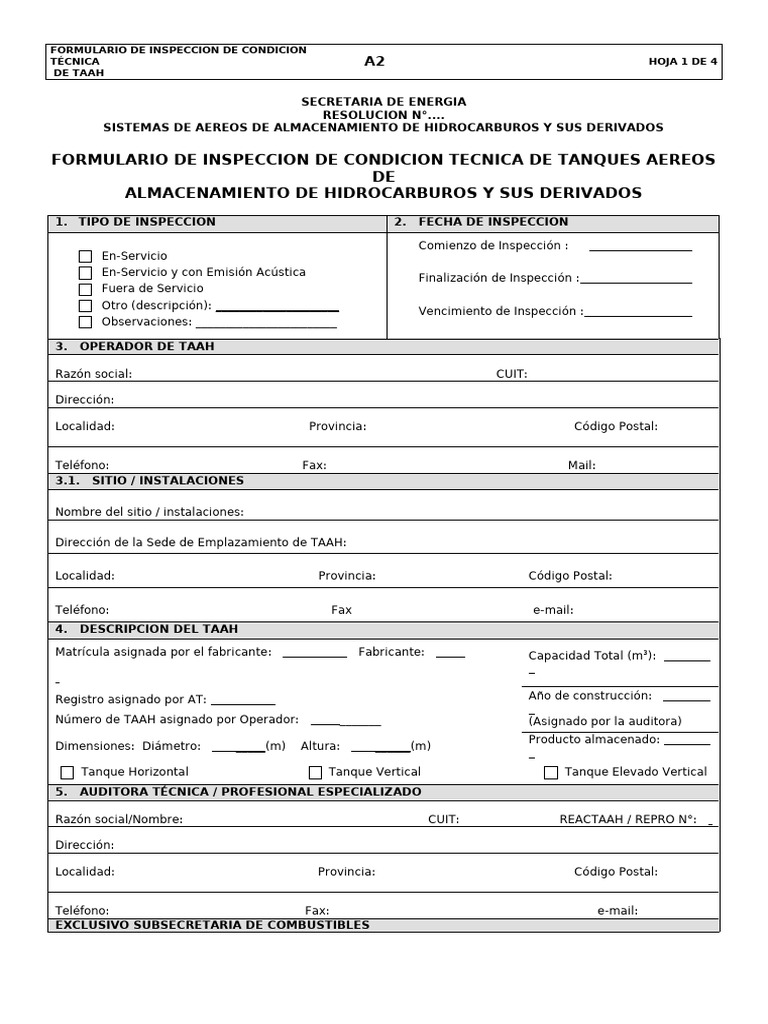 Subanexo I Formulario A2 | PDF | Tanques | Corrosión