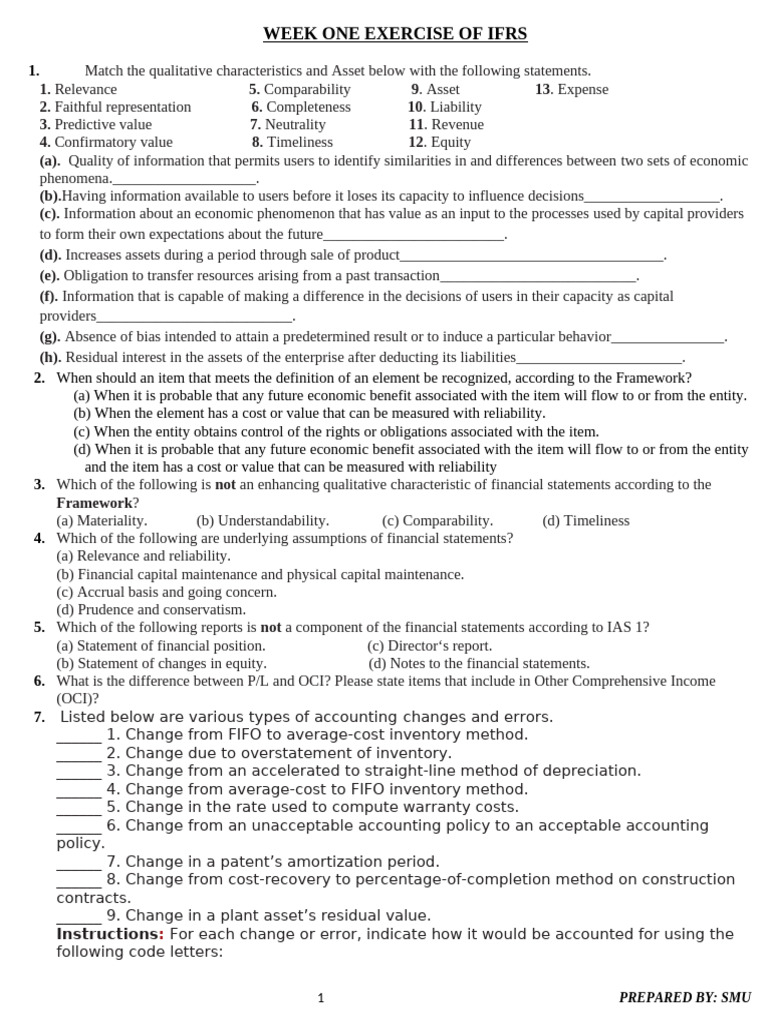 IFRS TEST ONE | PDF | International Financial Reporting Standards ...