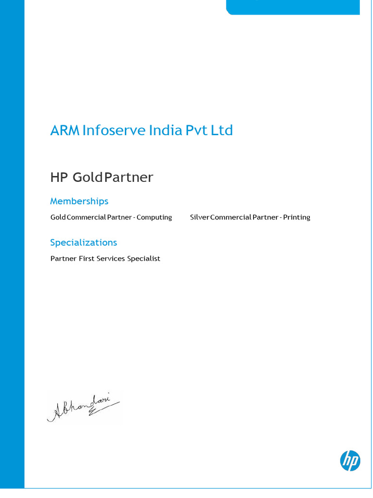 HP GOLD Certificate of Partnership | PDF