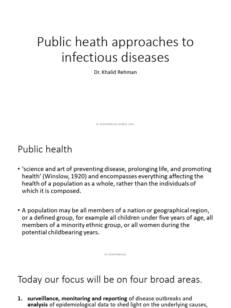 4 Public Health Approaches To Infectious Diseases | PDF | Infection ...
