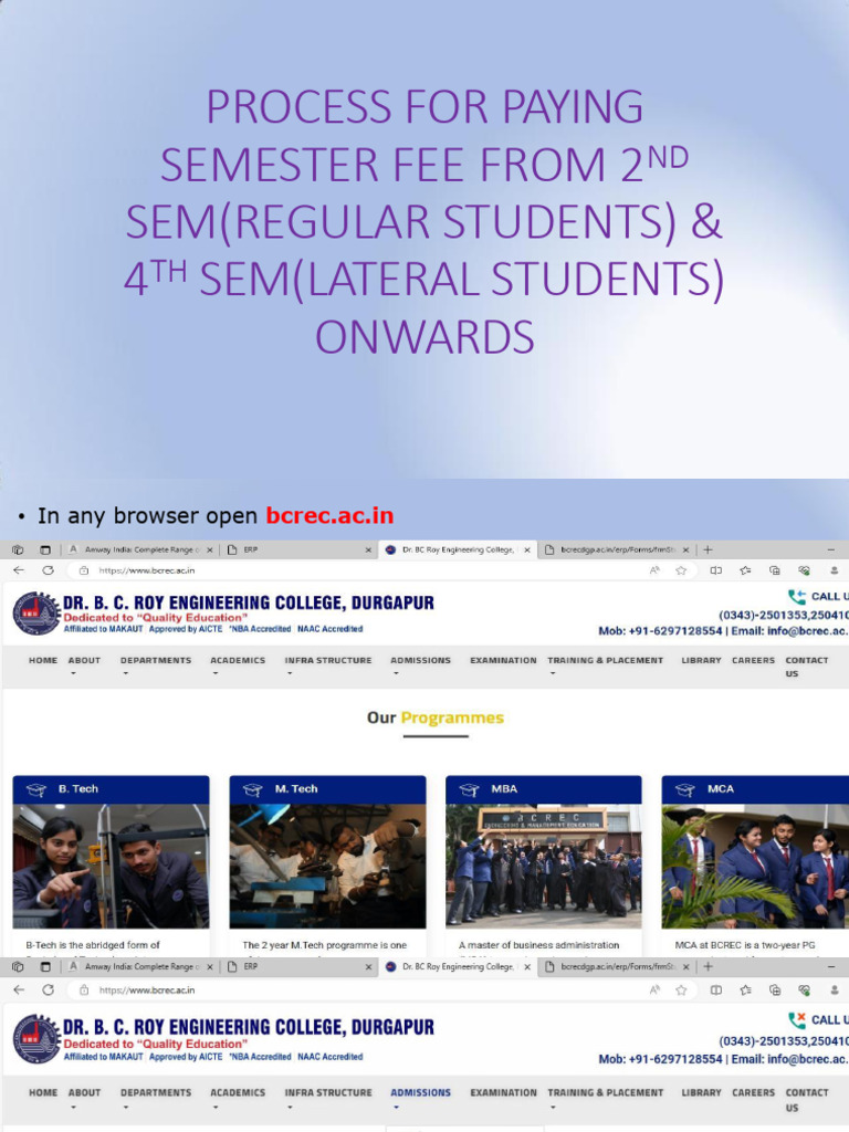 Semester Fee Payment - Bcrec | PDF | Payments | Banks