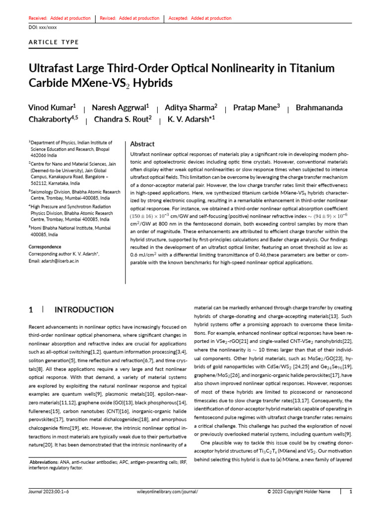 Wiley New Journal Design Version 5 NJD v5 | PDF | Absorption Spectroscopy | Nonlinear Optics
