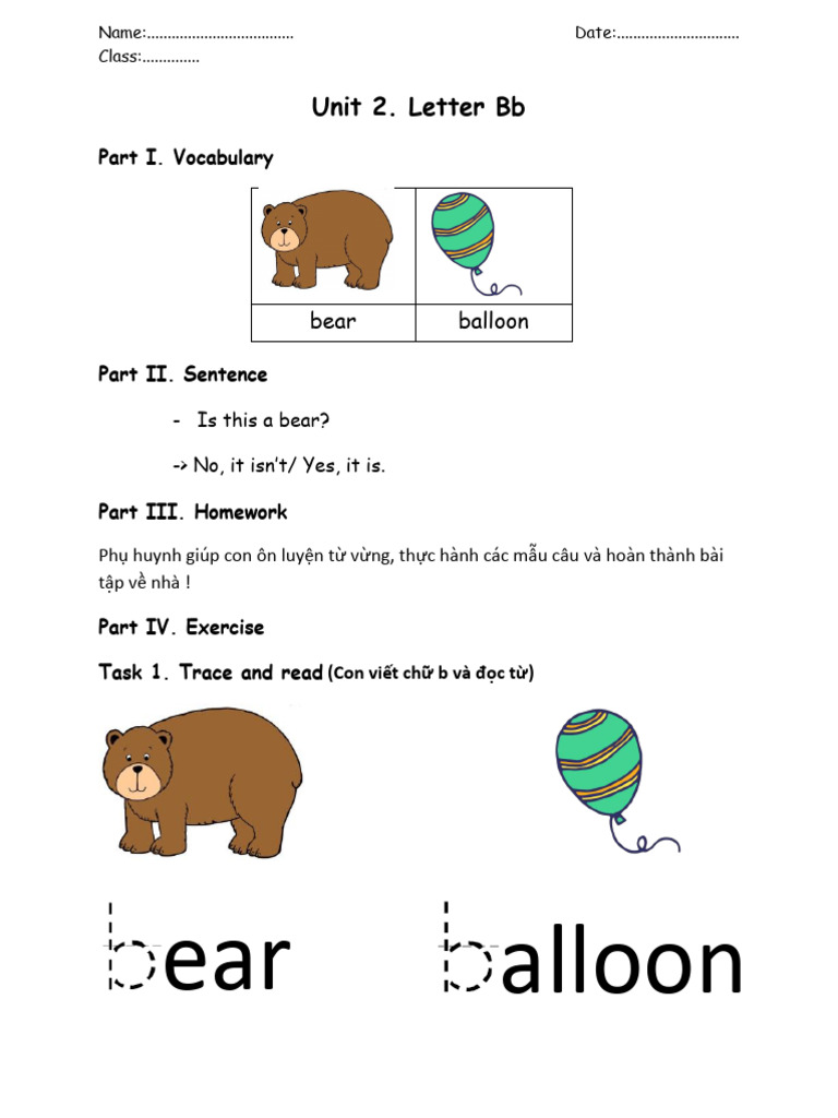Letter B Worksheet | PDF