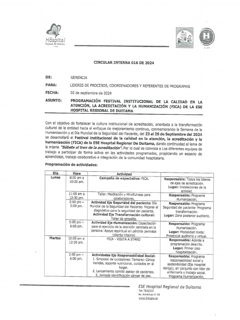 Circular Interna 016 - 2024 | PDF
