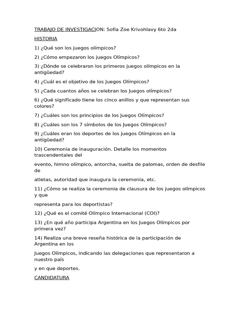 Historia y símbolos de los Juegos Olímpicos | PDF | Juegos olímpicos ...
