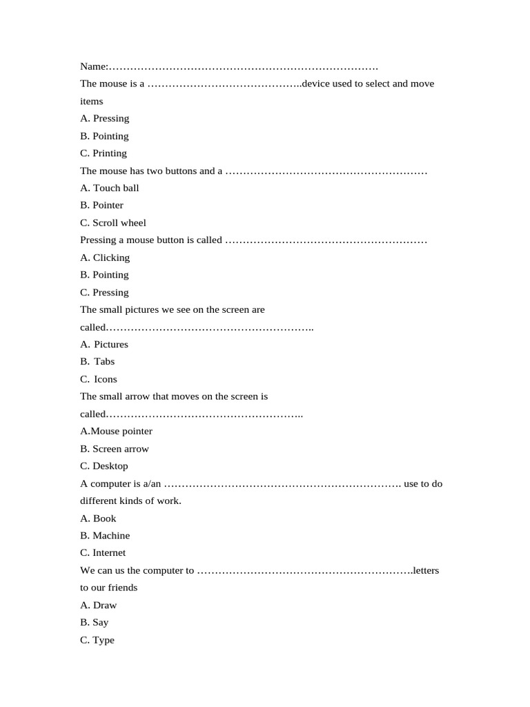 Tests For Grade 4 | PDF