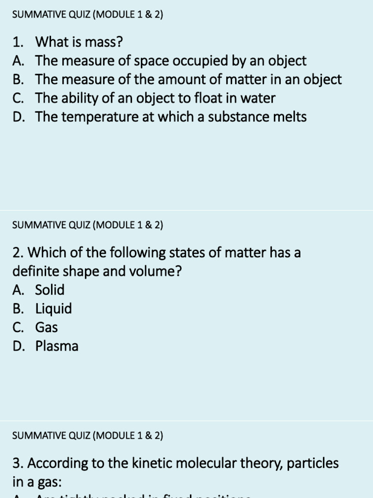 Science 3rd Quarter Quiz Activities | PDF | Atoms | Ion
