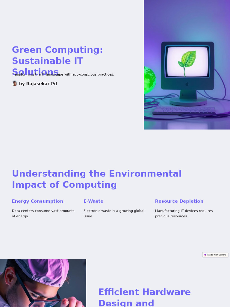 Green Computing Sustainable IT Solutions | PDF | Data Center ...