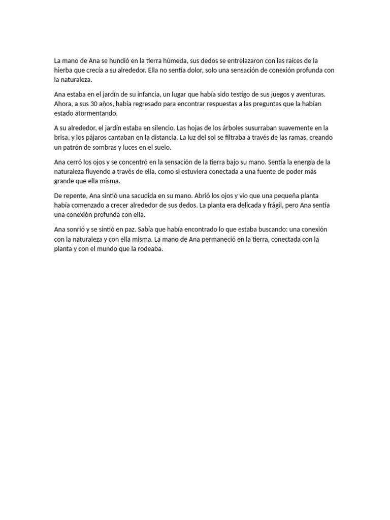 Conexión de Ana con la Naturaleza | PDF