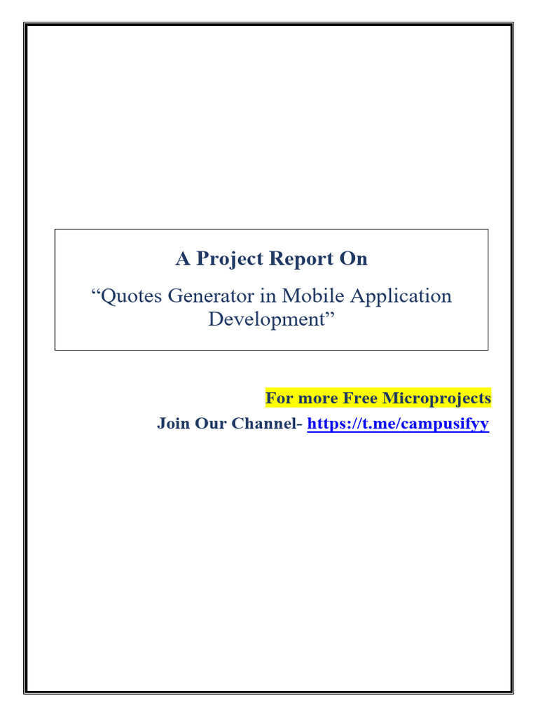 MAD Microproject 5 by Campusify | PDF | Mobile App | Android (Operating System)