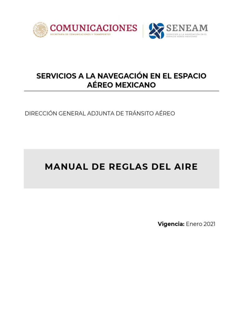 Manual de Reglas del Aire 2021 | PDF | Aeropuerto | Control de tráfico ...