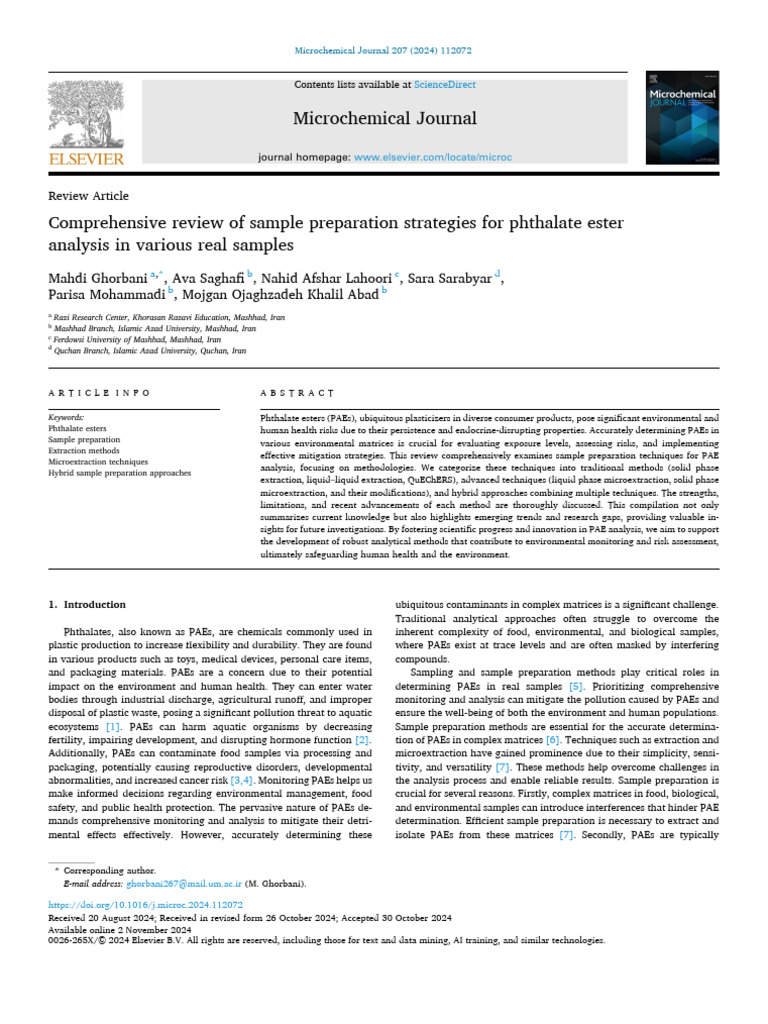 Review Sample Preparation | PDF | Chemistry | Materials