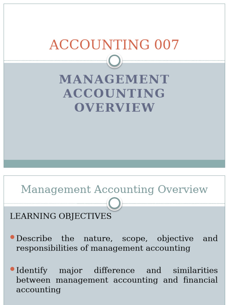 Management Accounting Overview Guide | PDF | Management Accounting ...
