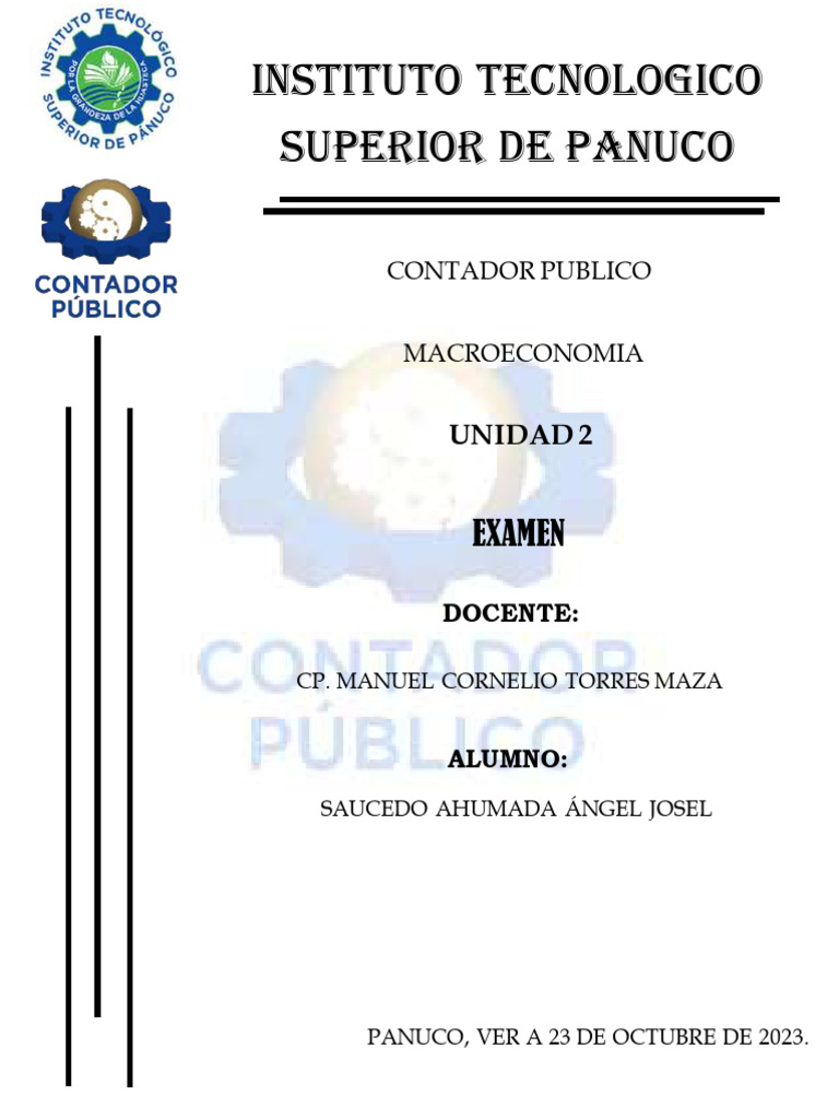 Examen Macro U-2 | PDF | Producto Interno Bruto | Ahorro