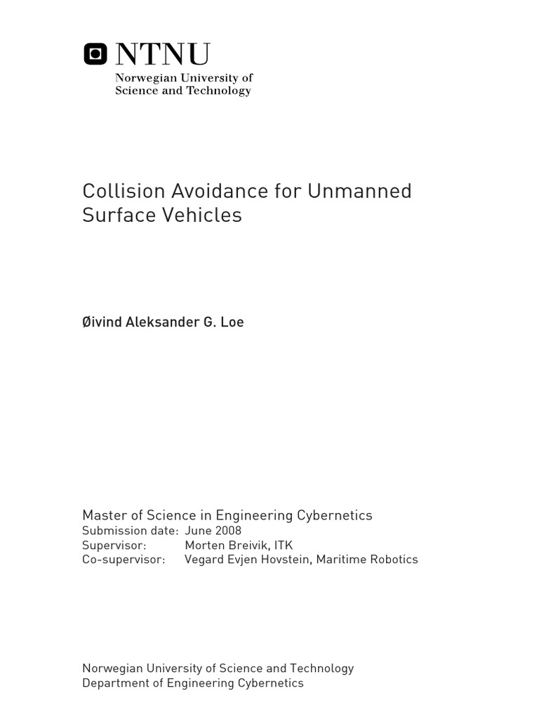 Collision Avoidance For USV (Master TH) | PDF | Unmanned Aerial Vehicle | Robotics