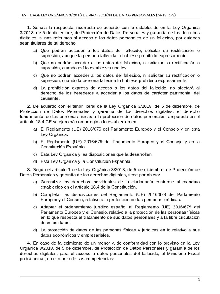 Lo 3-2018 PDP Test 1 Age | PDF | Derechos digitales | Parlamento Europeo