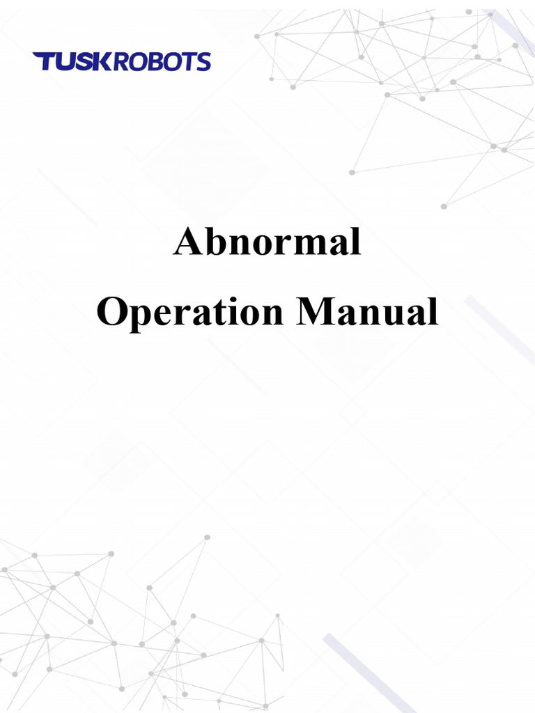 Abnormal Operation Manual V1.1-241118 | PDF | Robot | Robotics